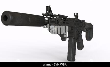 SLR Gun With Suppressor 4k photos Stock Photo - Alamy