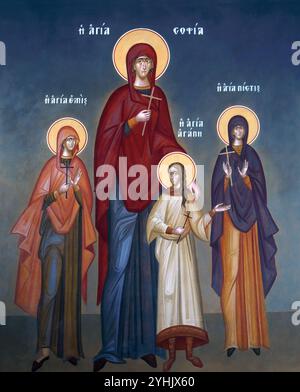 Icon of Martyrs Saint Sofia and her three Daughters Hope, Faith and ...