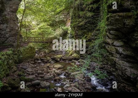 The Big Burn waterfall at Golspie in Sutherland Stock Photo - Alamy