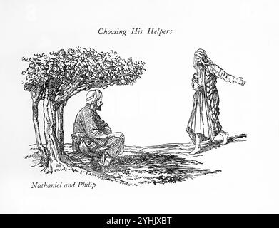 Illustration of Nathaniel (Bartholomew) sitting under the Fig Tree when ...