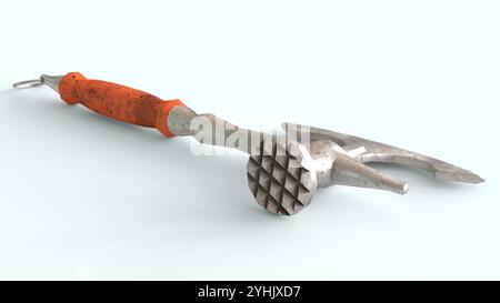butcher poleaxe with white background Stock Photo - Alamy