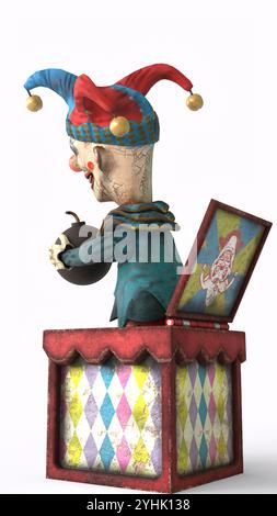 joker in the box with white background Stock Photo - Alamy