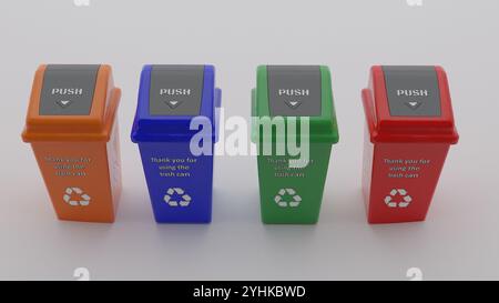 Recycling Bin Box with white background Stock Photo - Alamy