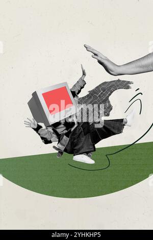 Business woman with monitor instead of head Stock Photo - Alamy