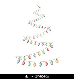 Colorful light bulbs hanging on the wire in street Stock Photo - Alamy