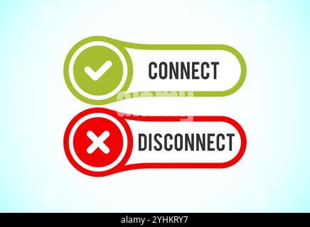Connect and Disconnect buttons Stock Vector Image & Art - Alamy