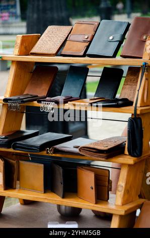 Sale of hard leather products Stock Photo - Alamy