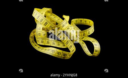Loose metric measuring tape on white background Stock Photo - Alamy