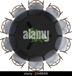 Top view of dining table with chairs Stock Photo - Alamy