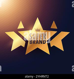 super brand three star golden label for your promotion Stock Vector ...