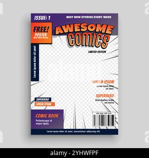 stylish comic book cover page design template Stock Vector Image & Art ...