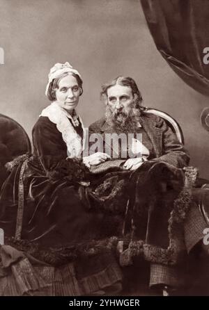 Scottish author George MacDonald (1824-1905) and his wife, Louisa, in a ...