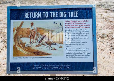 The historical Burke and Wills Dig Tree at Cooper Creek, near ...