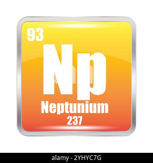 Neptunium symbol. Element number 93 of the Periodic Table of the ...