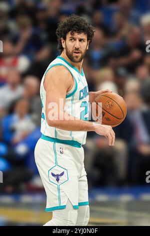 Charlotte Hornets guard Vasa Micic (22) passes against Brooklyn Nets ...
