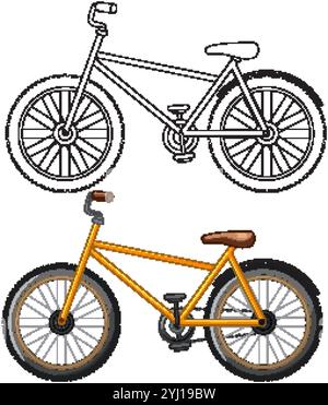 Detailed vector of a bicycle in two styles Stock Vector Image & Art - Alamy