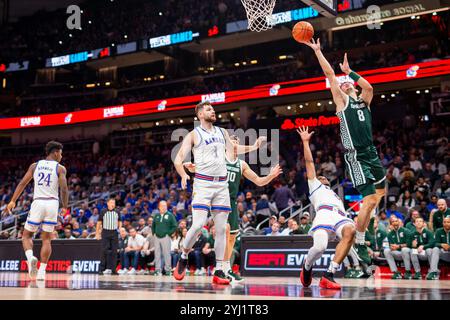 Michigan State forward Frankie Fidler (8) shoots against Auburn forward ...