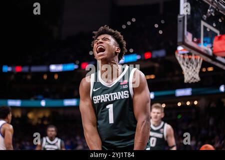 Michigan State's Jeremy Fears Jr. shoots during an NCAA college ...