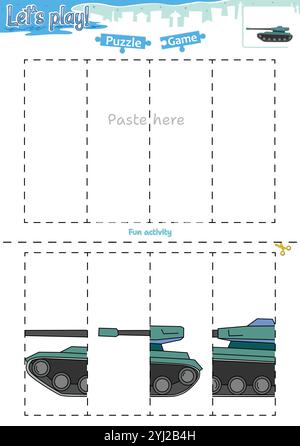 Lets play cut and paste puzzle game with transportation theme Stock ...