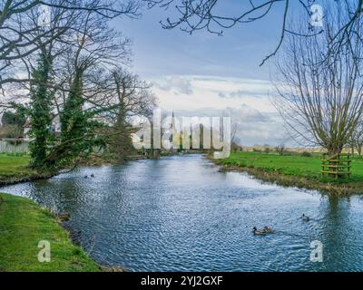 The river Nene at Denford, Northamptonshire, in 1983 Stock Photo - Alamy
