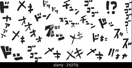 Japanese manga text words with anime emphasis font katakana motion ...