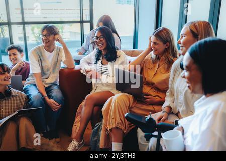 Students engaged in lively discussion during classroom session Stock ...