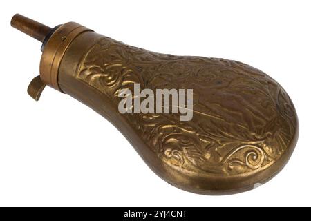 Old west gunpowder flask isolated on white background Stock Photo - Alamy