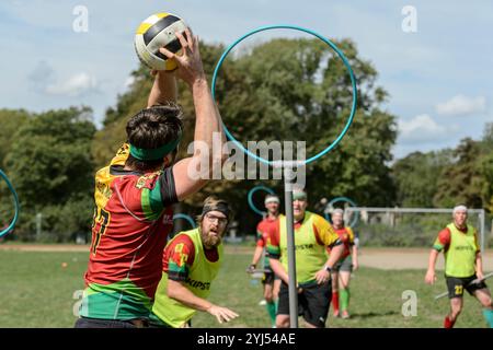 Quidditch match - To score the ball has to be put across one of the ...