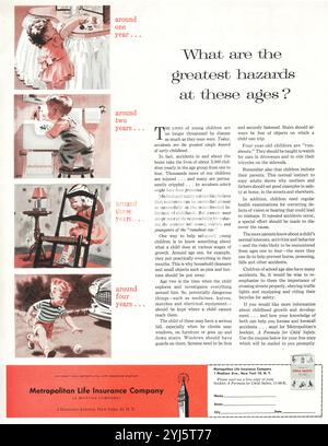 1950s USA Metropolitan Insurance Company Magazine Advert Stock Photo ...