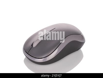 One wireless computer mouse, macro, isolated on white background Stock ...