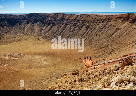 Tourists visit the Meteor Crater & Barringer Space Museum; Winslow ...