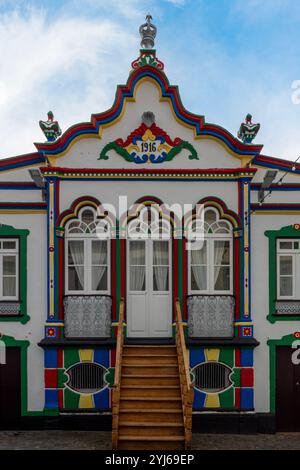 The Impérios of Terceira Island, Azores are small, colourfully painted ...