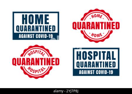 home and hospital quarantine labels and symbols Stock Vector Image ...