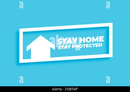 minimal stay home stay protected concept background Stock Vector Image ...