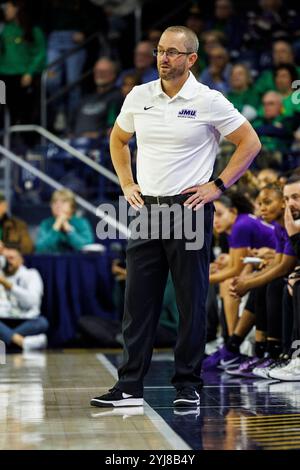James Madison head coach Sean O'Regan directs his team during the first ...