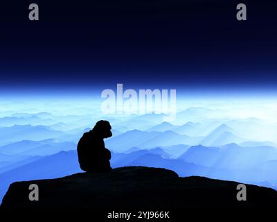 Dawn and monkey Stock Photo - Alamy