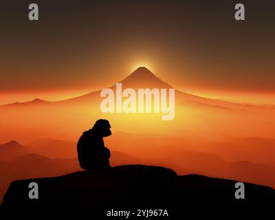 Mt Fuji and monkey Stock Photo - Alamy