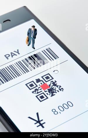 Puppet on a cashless screen on a smartphone Stock Photo - Alamy