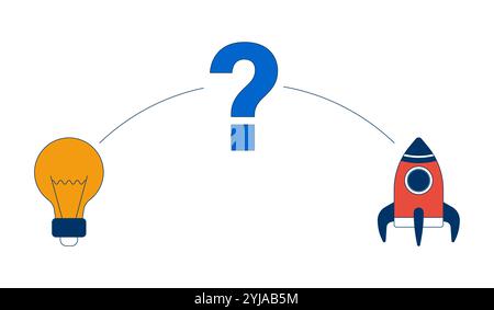 Way to realize creative business ideas black and white 2D line object ...