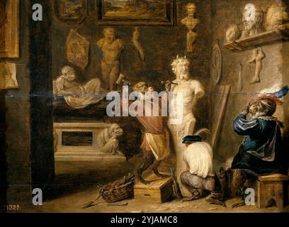 David Teniers - the Monkey Sculptor Stock Photo - Alamy