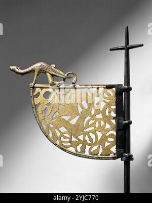 Gilded bronze weather vane for XIIth century. Viking ship from ...