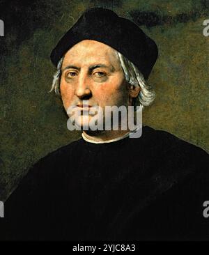 Portrait of Christopher Columbus c. 1525 by Ridolfo Ghirlandaio Stock ...