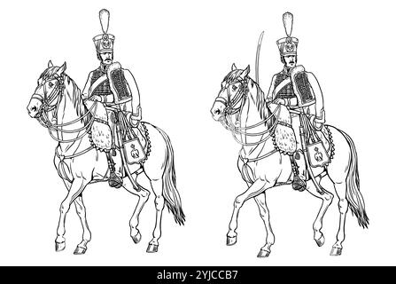 Light cavalry - french Hussar. Mounted soldier of the Napoleonic army ...