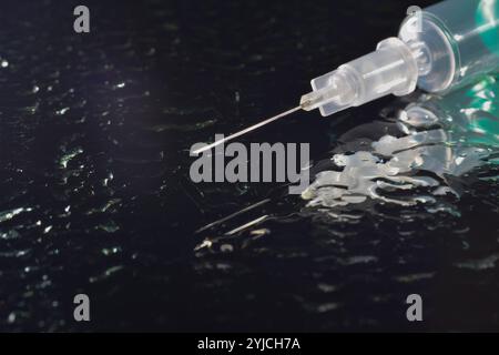 Concept photo of a medical injection needle Stock Photo - Alamy