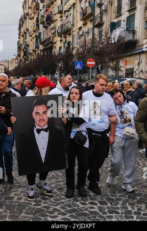 Napoli, Italy. 14th Nov, 2024. Funeral of Arcangelo Correra, the 18 ...