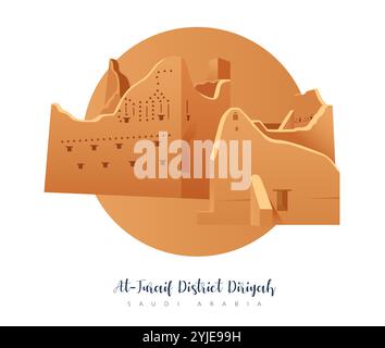 Historic At-Turaif District Diriyah - Saudi Arabia - Stock Illustration ...