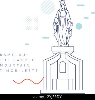 Virgin Mary Statue at Mount Ramelau - A Sacred Mountain Peak - Stock ...