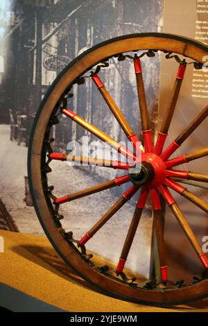 Michelin vintage tires on display at their museum in Clermont-Ferrand ...