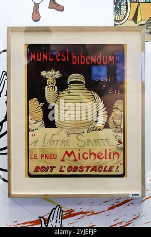 Vintage advertising posters of the Michelin company with the image of ...