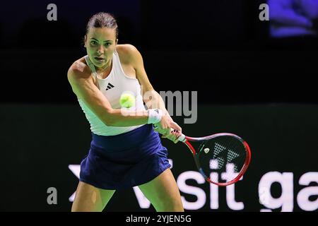 Elena-Gabriela Ruse, of Romania, returns a shot to Daria Kasatkina, of ...